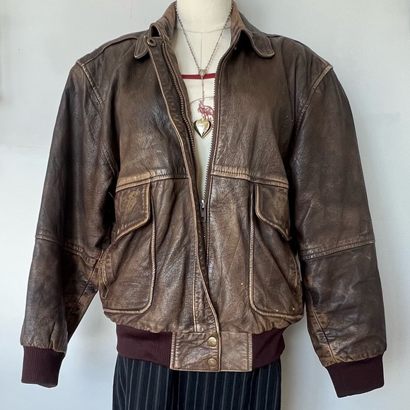 Jackets & Coats | Vintage Bomber Leather Jacket From The 200s | Poshmark